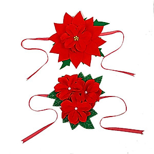 Garneck Curtain Ties Magnetic Hooks Christmas Decor Magnetic Curtains Curtain Buckle Tie Back Hooks Miniature Poinsettias Red Fasteners Pendant Hook up Window Curtain Frame Tassel Trim