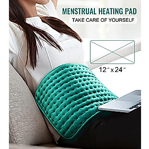 Heating Pad for Back Neck Shoulder Pain Relief, Gifts for Women, Men, Mom, Dad, Christmas, Mothers Day, Fathers Day, Electric Heating Pads with Auto Shut Off & 6 Heat Settings, Moist Dry Heat Options