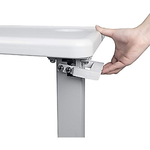 Vaunn FSA/HSA Eligible, Medical Adjustable Overbed Bedside Table with Wheels (Hospital and Home Use), New Tabletop, Light Gray