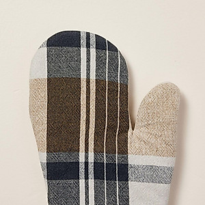 Fall Plaid Woven Oven Mitt Cream/Almond/Gray - Hearth & Hand™ with Magnolia