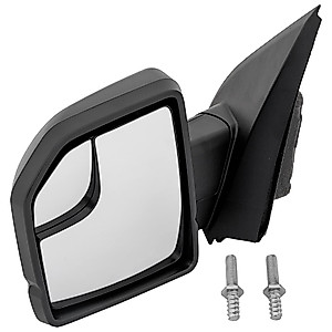 Kool Vue Mirror Compatible with 2015-2020 Ford F-150 Driver Side Manual Folding, Textured Black, With Blind Spot Glass, Power Glass, 8-pin square connector