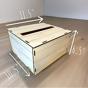 Wooden Wedding Card Box for Reception money Envelopes,Bridal & baby Showers, Graduations or engagements (Rustic White)