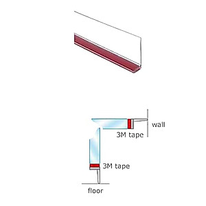 Gordon Glass® Clear Vinyl L-Shape Seal with Pre-Applied Self-Adhesive Backing for Frameless Shower Doors - 73" Long