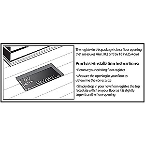 Decor Grates PL410-OB 4-Inch by 10-Inch Plastic Floor Register, Oak Brown