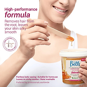 DEPIL BELLA Brazilian Sugar Wax, Hair Removal Wax for Personal & Professional Use, Organic, Natural, Vegan, Washable, All Skin Types - 2.87lbs