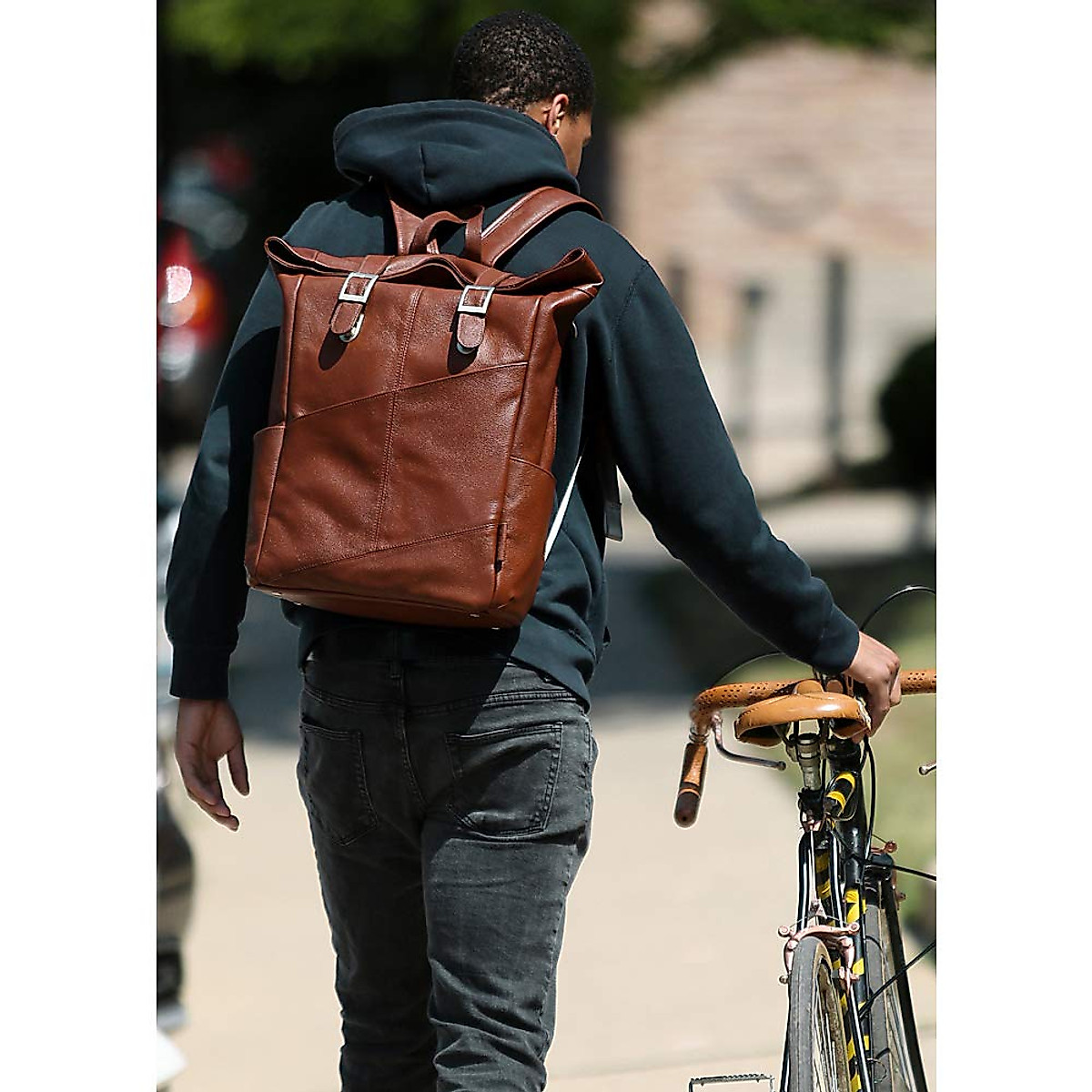 McKleinUSA S Series, Kennedy, Pebble Grain Calfskin Leather, 17" Leather Dual Access Laptop Backpack, Black (88735)