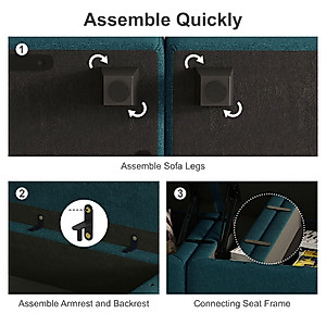 Belffin Modular Sectional Sleeper Sofa Couch Bed Oversized U Shaped Cocuh with Storage Convertible Sleeper Sofa Bed. Peacock Blue