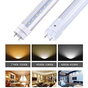 JOMITOP 4 Ft T8 LED Tube Light 22W G13 Base 5000K Daylight White,Ballast Bypass Required, Dual-End Powered, 60W Replacement LED Bulb Lights, 2640 Lumens, Clear Cover, AC 85-277V Pack of 4