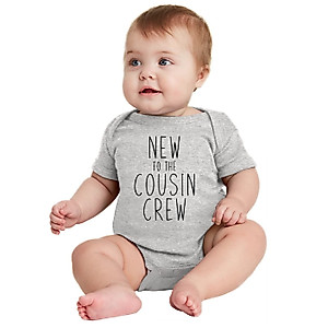 Pregnancy Announcement for Grandparents Size 0-3 Months: New To The Cousin Crew Baby Announcement for Family Romper Gray. Baby Boy Girl - Baby Announcement Onesie Baby Announcement Gifts