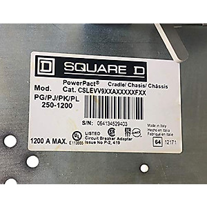 Square D 1200A CSLEVV9XXAXXXXXFXX PowerPact Breaker Cradle Chassis 250-1200 Amp