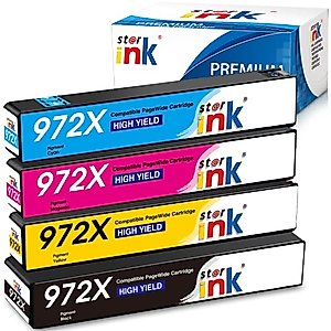 starink 972X Ink Cartridges Updated in Feb, 2023, Compatible Replacement for HP 972A 972 Work for PageWide Pro 477dw 477dn 577dw 577z 452dw 552dw 452dn Printer, 4-Pack