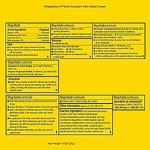 Preparation H Hemorrhoid Symptom Treatment Cream (0.9 Ounce Tube), Maximum Strength Multi-Symptom Pain Relief with Aloe