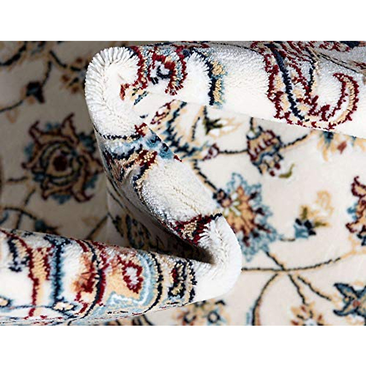 Unique Loom Narenj Collection Area Rug - Leeds (3' x 13' 1" Runner, Ivory/ Blue)