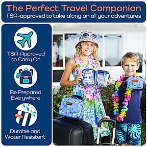 KeepGoing Kids' 130 Pc First Aid Kit - Car, Home, Purse, Diaper Bag - Latex-Free Bandages, TSA-Approved Travel Size