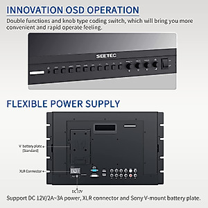 SEETEC P173-9HSD-RM 17.3" 7RU Rack Mount Broadcast LCD Monitor Full HD 3G-SDI/HDMI with 1920×1080 3G-SDI HDMI AV YPbPr