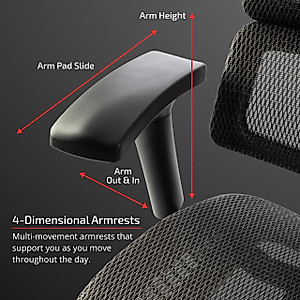 X-Chair X1 High End Task Chair, Black Flex Mesh with Headrest - Ergonomic Office Seat/Dynamic Variable Lumbar Support/Highly Adjustable/Relaxed Recline/Perfect for Office or Home Desk