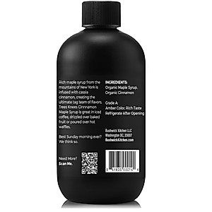 Trees Knees Cinnamon Maple, Organic Maple Syrup Infused with Cassia Cinnamon ,11.5 Ounce Bottle Vegan, Gluten Free, Paleo-friendly, Grade-A, Pure Maple Syrup, Foodie Gifts, Coffee Gifts, Cocktail Gifts