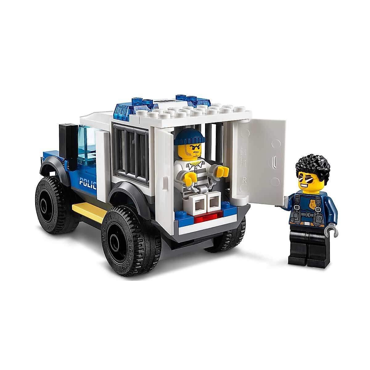 LEGO 60246 City Police Station Building Set with 2 Truck Toys, Light & Sound Bricks, Drone and Motorbike