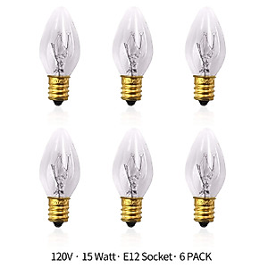 Betus [Original Replacement Long Lasting 15 Watt Dimmable E12 Socket Incandescent Candelabra Salt Lamp Bulb - Value Pack of 6(Warm Light)