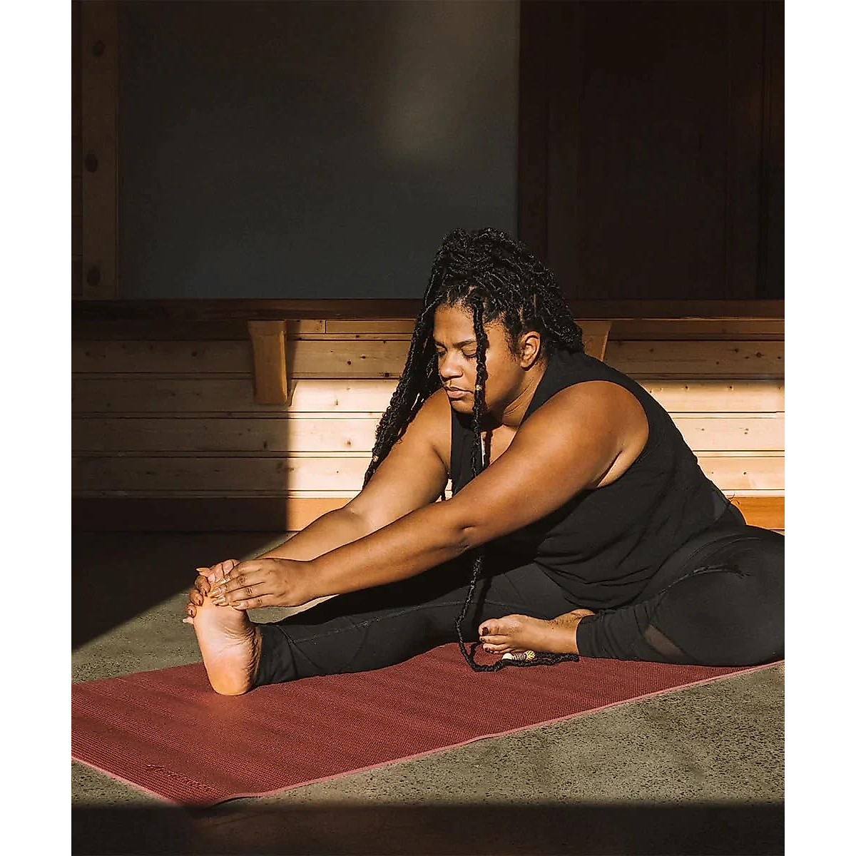 Halfmoon Deluxe Studio 6mm Yoga Mat: Latex Free Moderate Grip Lightweight and Durable - for Yoga, Pilates, Workout and Floor Exercises, Ink, 72"