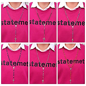 YWLI 7 PCS Rosary Beads Catholic for Woman - Confirmation Gifts for Teenage Girl, 7 Day Rosary, Various Styles of Rosary Necklace Set, Cross Rosary Necklace for Women