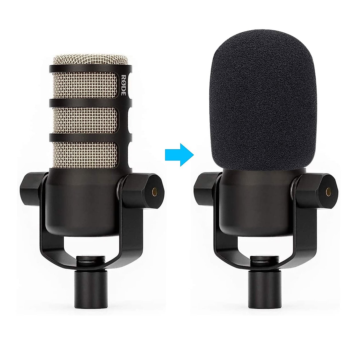 PodMic Pop Filter Foam Cover - Mic Windscreen Wind Cover Customized for Rode PodMic USB Versatile Dynamic Broadcast Microphone to Blocks Out Plosives