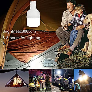 FLRONGSUN LED Bulb Light Camping Light Portable 75-300LM Dim Lantern Indoor 2000mAh for Chicken Coop Lamp Hiking Fishing Tent Indoor Shed Hurricane Emergency Light USB Charged