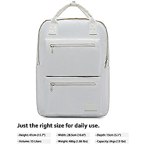 HotStyle DAYBREAK Casual Backpack, Stylish for School, Travel & College, Beige white