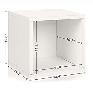 Way Basics Eco Stackable Storage Cube, Cubby Organizer (Tool-Free Assembly and Uniquely Crafted from Sustainable Non Toxic zBoard paperboard), White