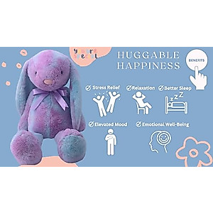 Huggable Happiness Weighted Stuffed Animals | Weighted PlushPals Bunny Toy for Kids & Adults | Ultra Soft Sensory Weighted Plushie Animal | Cute Stuffed Animal | 18in - 3lb