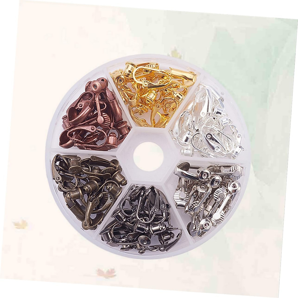 COHEALI 72 Pcs Non- Pierced Ears Ear Ring Non- Pierced Earring Clips Aretes Ear Clips Clip- on Earring Base DIY Earring Clips Inears Jewelry Accessories Non-Piercing Jewelry Material Boxed