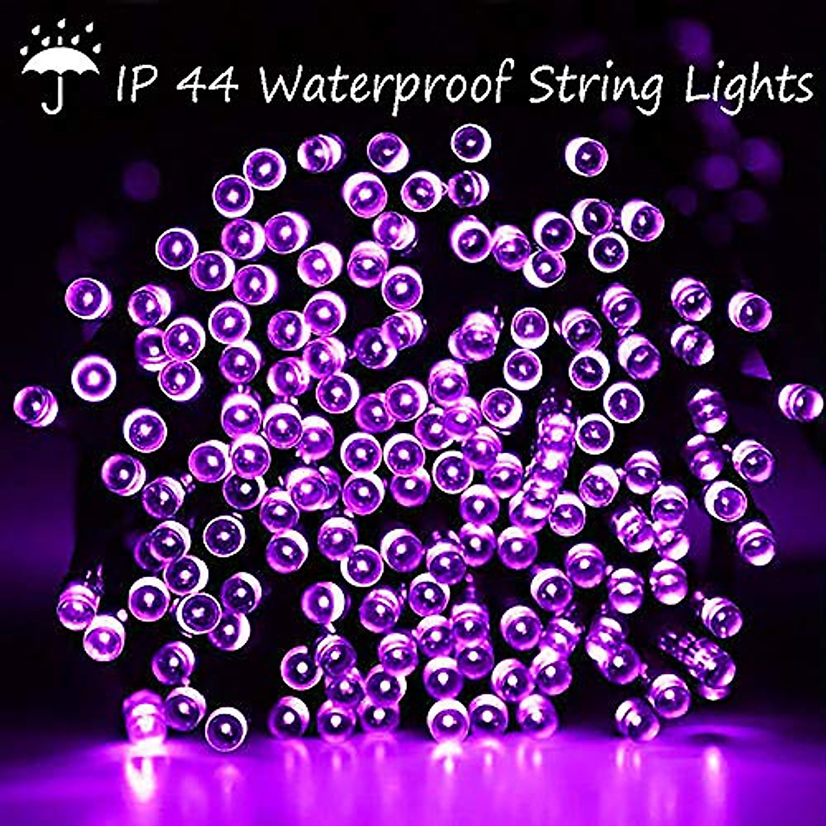 Outdoor Christmas String Lights, 320 LED 35m/115ft Indoor Waterproof 8 Modes Fairy Twinkle Lights End-to-End Plug in, for Christmas Tree Garden Wedding Party Home Patio Lawn Decoration (Purple)