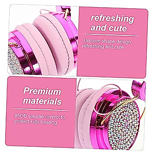 CAXUSD Headset Unicorn Headphones in Ear Wired Headphones Headphones Pink Noise Cancelling Headphones Wired Adjustable Pink Headphones Safe Headphone On Ear Headset