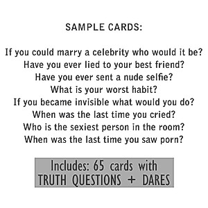 Truth Or Dare: 100 Questions Fun Party Game for Adults or Naughty Gift for Couples with Hilarious Dares and Terrible Truths