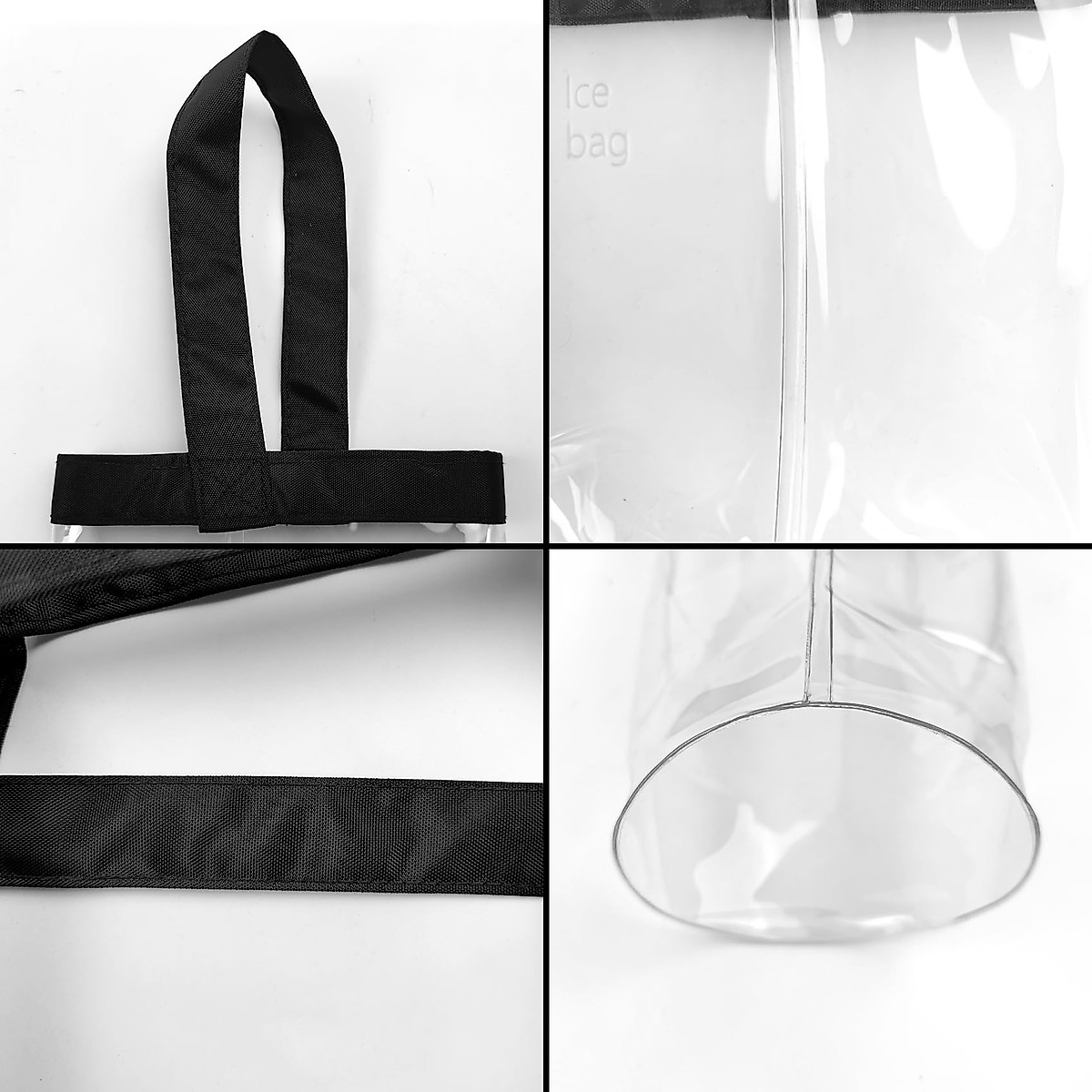 Pallesen 2 Pack Ice Wine Bag Portable Collapsible Clear Wine Pouch Cooler with Handle Wine Bottle Chiller Ice Bucket Tote for Outdoor, 750ml Standard Size Red Wine, White Wine, Cold Beer, Iced Drinks