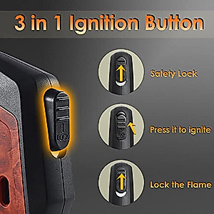 2 Pack Torch Lighter, Zoocura Triple 3 Jet Flame Butane Lighters Refillable Torch Lighters Adjustable Gas Lighter With Safety Lock Windproof Lighters Gift for Men BBQ Grill Camping (Fuel Not Included)