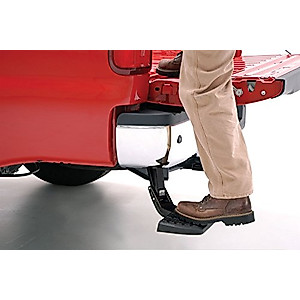 AMP Research 75303-01A BedStep Retractable Bumper Step for 1999-2016 Ford F-250/F-350/F-450 , Black