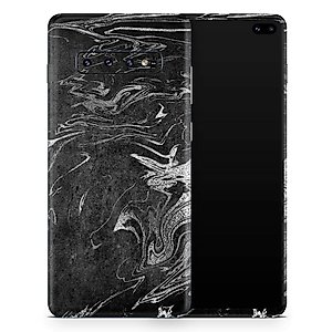 DesignSkinz Black & Silver Marble Swirl V8 Protective Vinyl Decal Wrap Skin Cover Compatible with The Samsung Galaxy S20 (Screen Trim & Back Glass Skin)