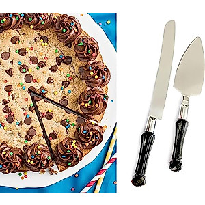 MoonShield Cake Knife & Server Spatula Cake Cutting Set - Wedding Cake Knife Set - Serving Set for Receptions Birthdays - Match the Color to Your Event Theme - Cake Knife and Cutter - Best Gift Set