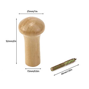 KUMGROT 10pcs Coat Wall Hooks Wood Mushroom Hook Heavy Duty Robe Hook Decorative Wall Hooks Coat Pegs Hooks for Hanging Hat Towels Clothes 5.2cm/2 Inch
