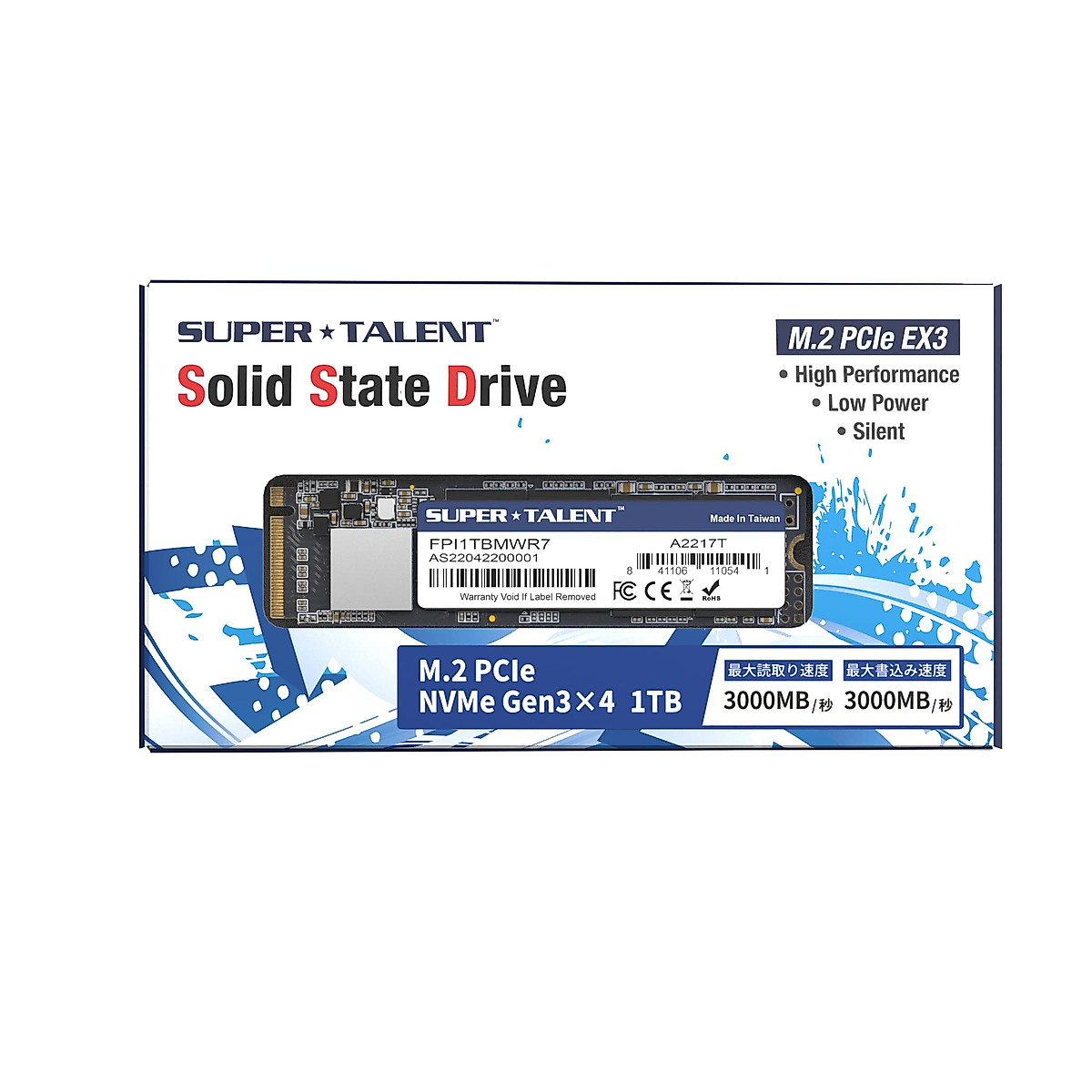 Super Talent M.2 PCIe NVMe EX 1TB FPI1TBMWR7 PCIe Gen 3X4