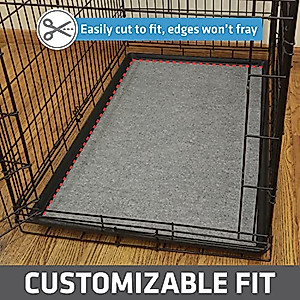 Drymate Dog Crate Mat Liner, Absorbs Urine, Waterproof, Non-Slip, Washable Puppy Pee Pad for Kennel Training - Use Under Pet Cage to Protect Floors, Thin Cut to Fit Design (USA Made) (LGrey)(29"x48")
