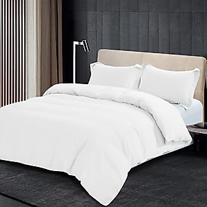 SISBROTH Washed Cotton Duvet Cover Queen Size - Bedding Set Comforter Cover for Winter All Season, Soft and Breathable Bedding Set with Zipper Closure & Corner Ties