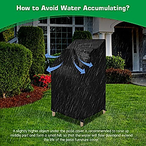 Vickay Stackable Patio Chair Cover Waterproof Outdoor Chair Cover Heavy Duty Lawn Patio Furniture Covers 25.6" L x 25.6" W x 47" H