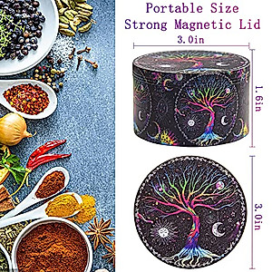 Hasbud Spice Grinder Boho Grinder (3", Black Lucky Tree Pattern)