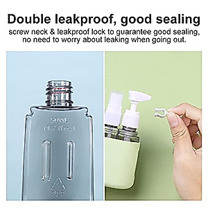 anfoem Portable 1.7oz Travel Size Spray Bottle with Fine Mist, Leak Proof Refillable Make Up Travel Lotion Bottle for Cosmetic Skincare Lotion,Essential Oils, Homemade Cleaners(Light Gray)