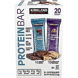 Kirkland Signature Protein bar energy variety pack, 20 Count