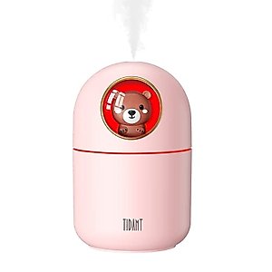 Mini Humidifiers for bedroom,Cool Mist Humidifiers,Small humidifier for Bedroom,Home, Travel Office and Plants.(300ml,pink)