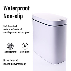 4 Gallon Garbage can,Small Bathroom Trash Can,Smart Trash can, Extra Wide Opening, Automatic Opening and Closing lid, Motion Sensor, Non-Contact Trash can with lid for Kitchen Bathroom Office