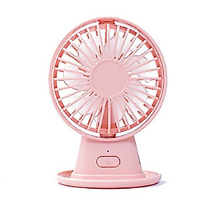 qiguch66 Mini Fan for Desk,USB Desk Fan,Small Personal Fan,Desktop Fan Adjustable Angle USB Powered ABS 3 Speed Cooling Table Fan for Office - Pink